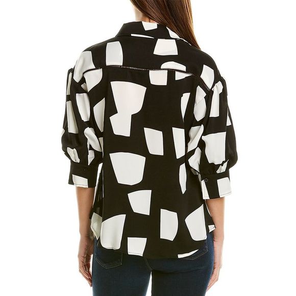 Gracia | Tops | Gracia Womens 34sleeve Printed Blouse Black | Poshmark